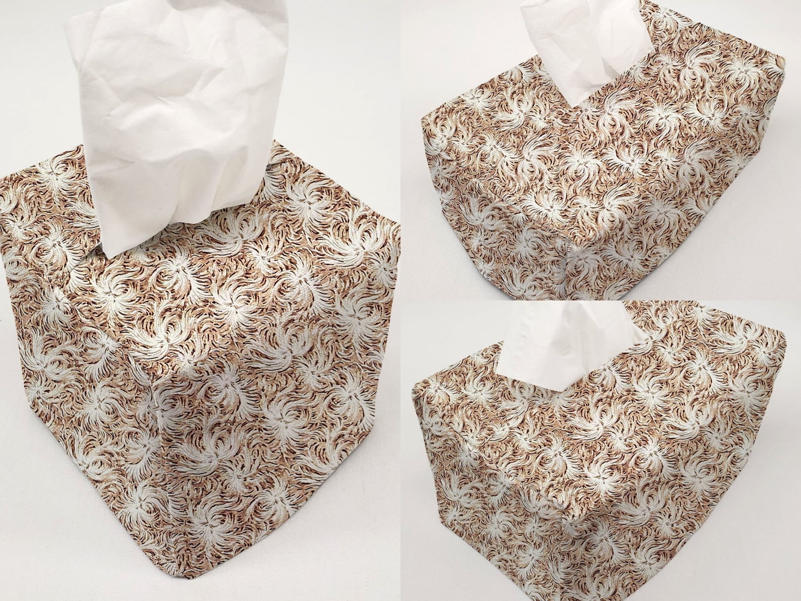 Breezy Swirl Tissue Box Cover by Penny's Needful Things (Cube) (Brown ...