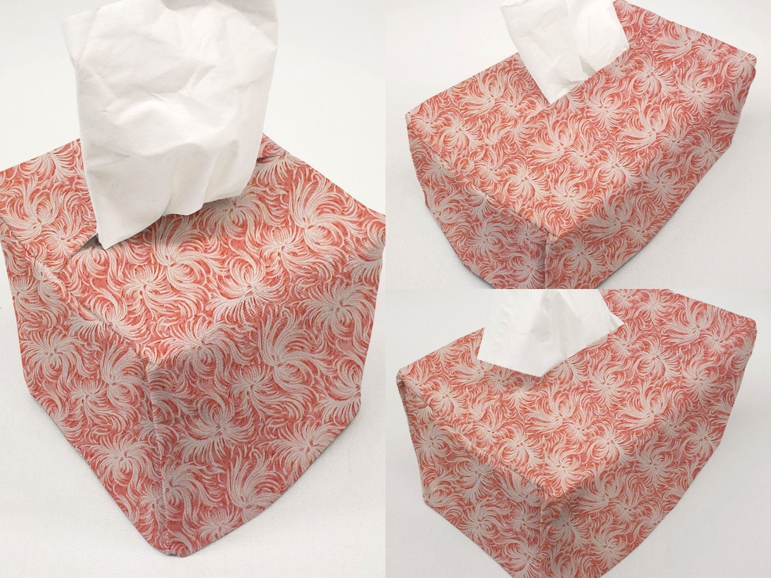 Breezy Swirl Tissue Box Cover by Penny's Needful Things (Cube) (Coral ...
