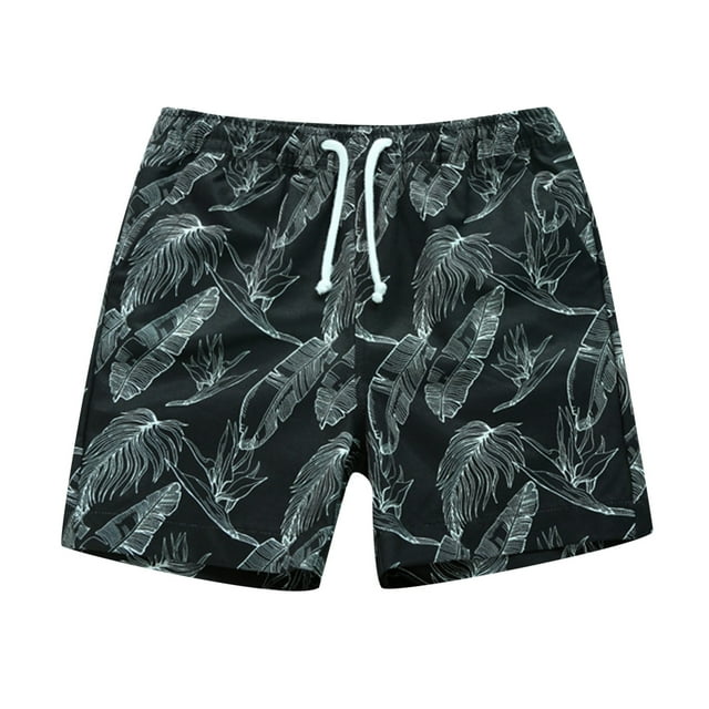 BreezyBloom Boys Leaves Beach Trunks Swimwear Quick Drying Swim Shorts ...
