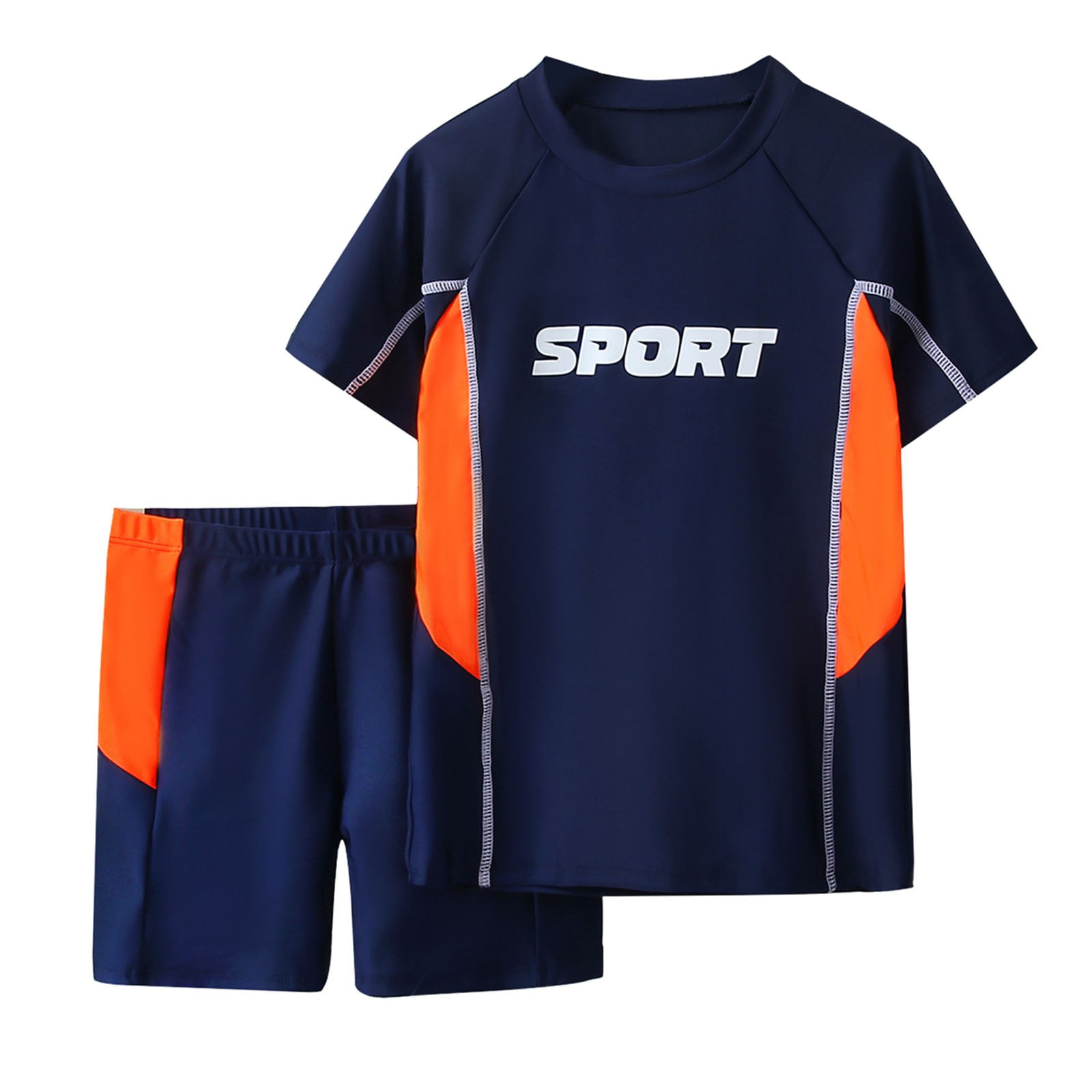 BreezyBloom Boys Short Sleeve Rash Guard Swimsuits UPF 50+ Sport ...