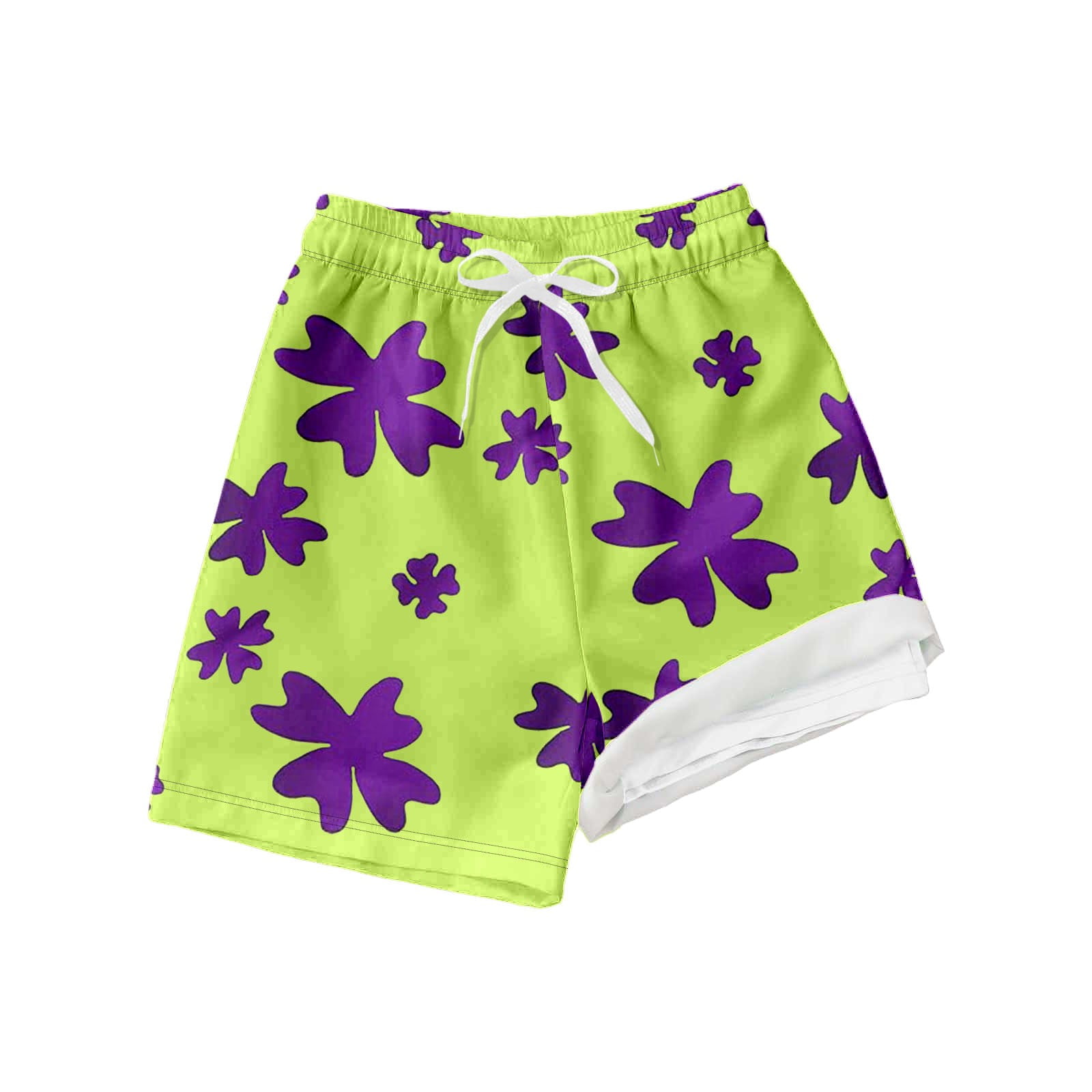 BreezyBloom Boys UPF 50+ Beach Trunks Swimsuit Coconut Tree Prints Swim ...