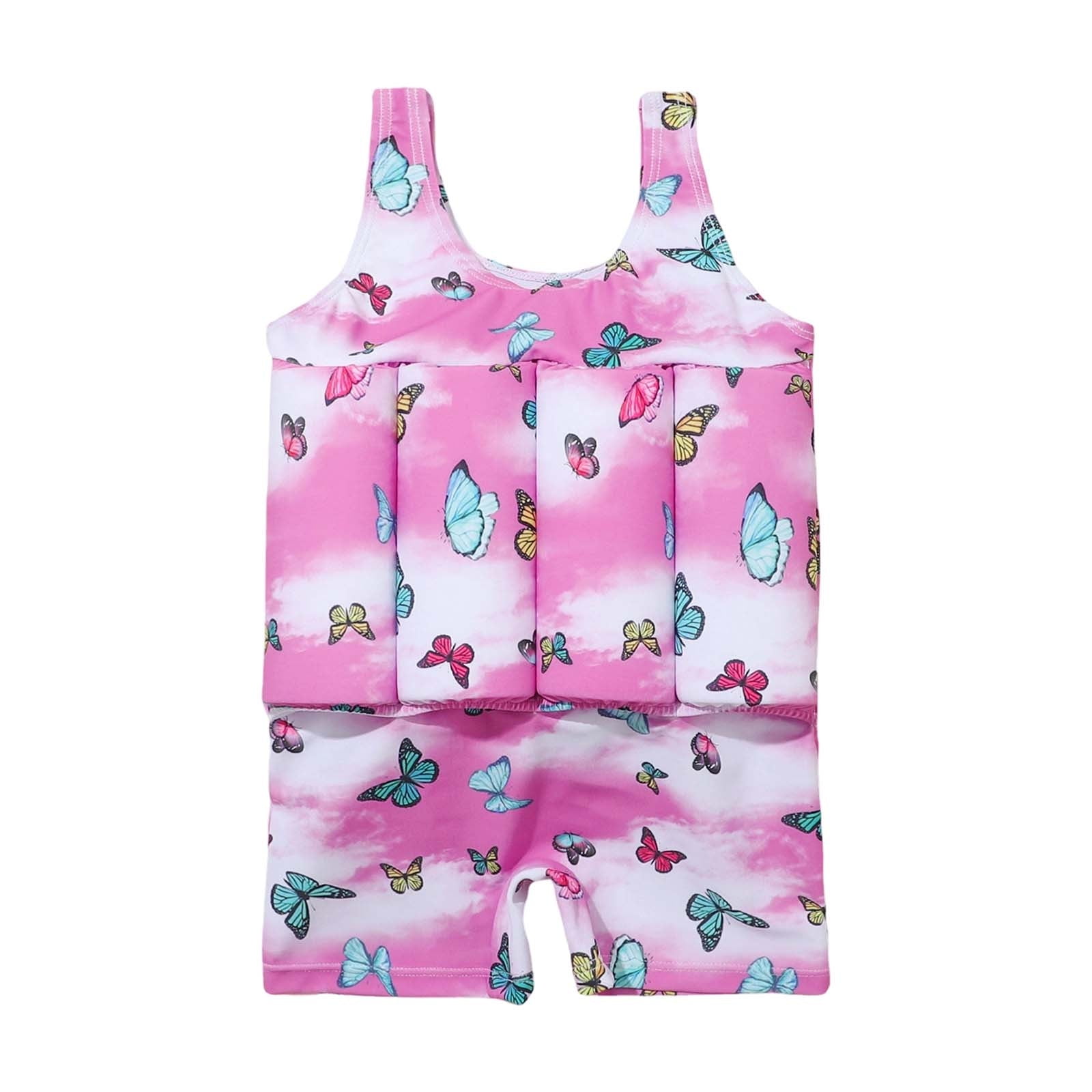 BreezyBloom Kids Training Aid One Piece Swimwear Butterfly Prints Beach ...