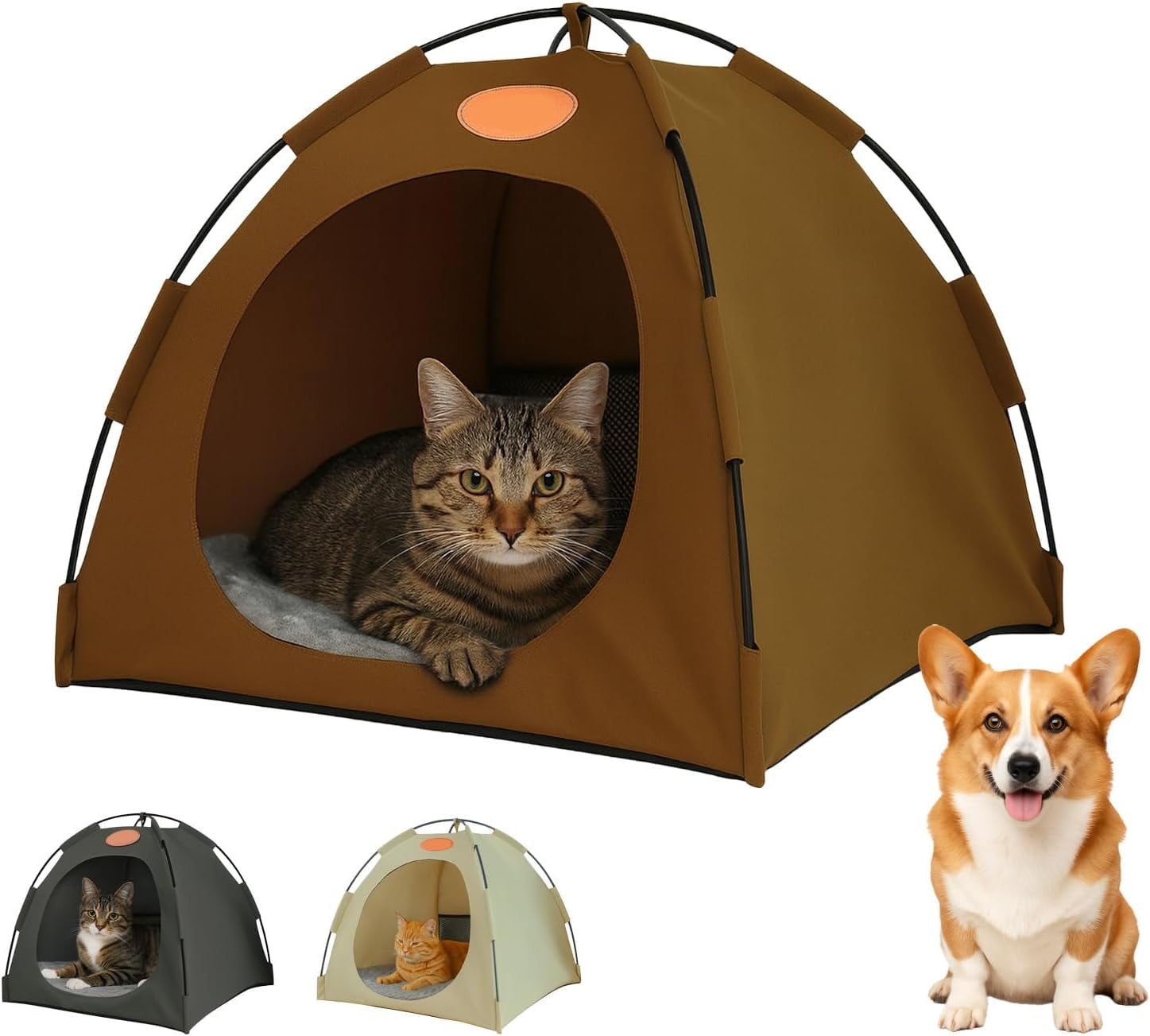 BreezyDen Pop-Up Pet Tent, 2025 New Upgrade Portable Hideaway for Cats ...