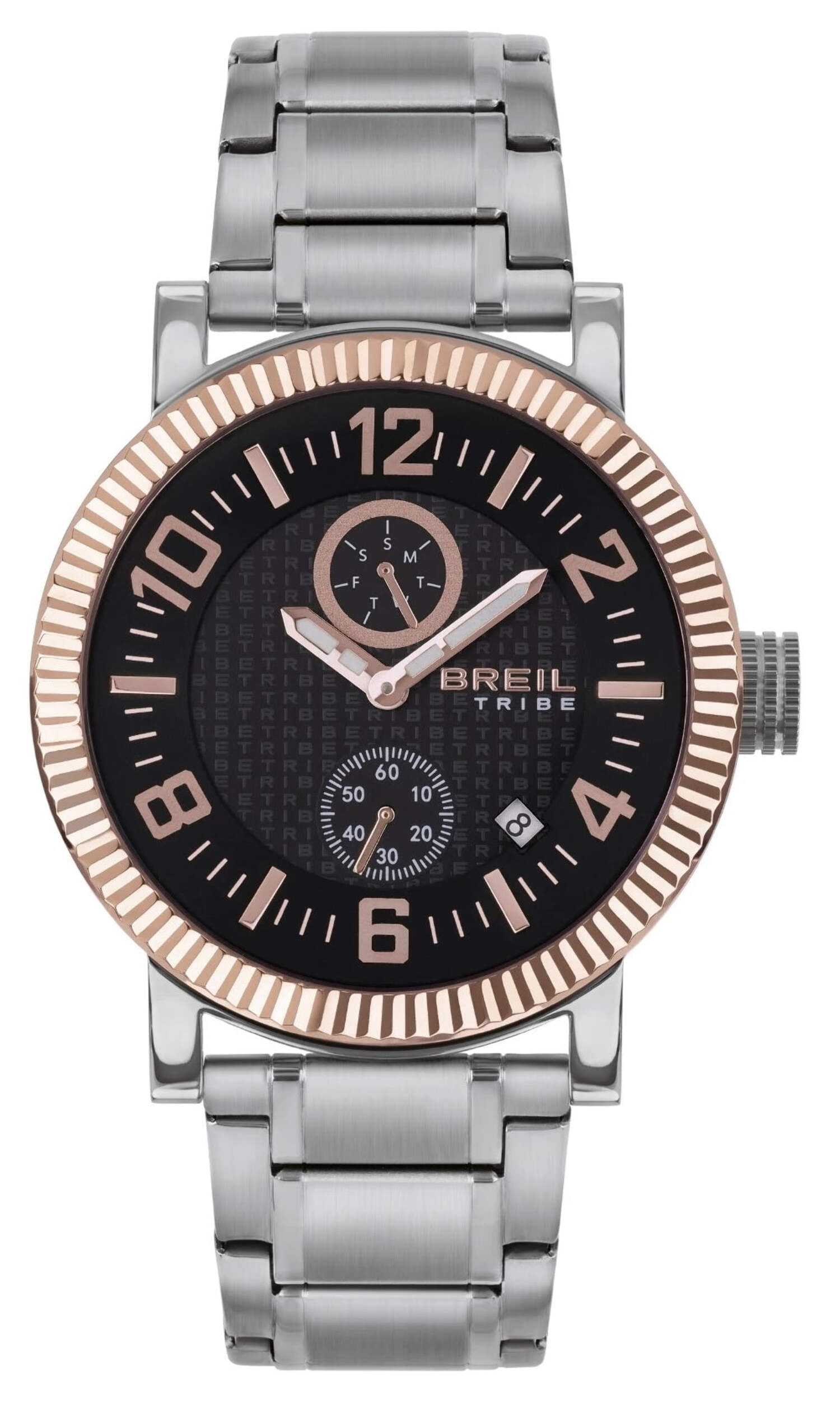 Breil BPM EW0590 Men's Multifunction Watch - 43mm Black Dial with Rose ...