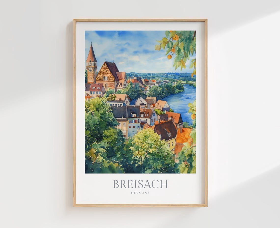 Breisach Poster Germany Wall Art Decor Rhine Travel Bw Poster ...
