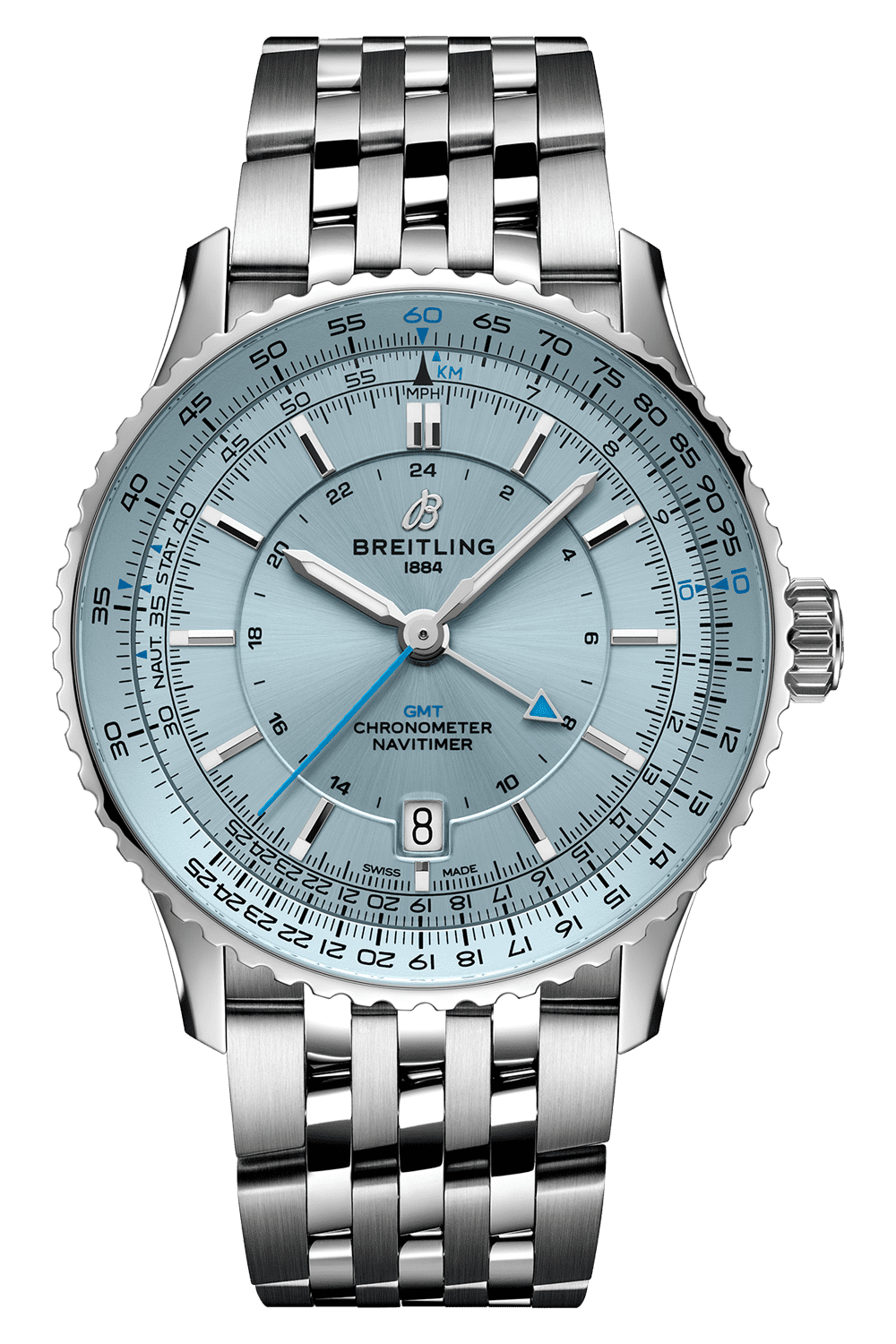 Breitling Navitimer Automatic 41 GMT Blue Dial Steel Men's Watch ...