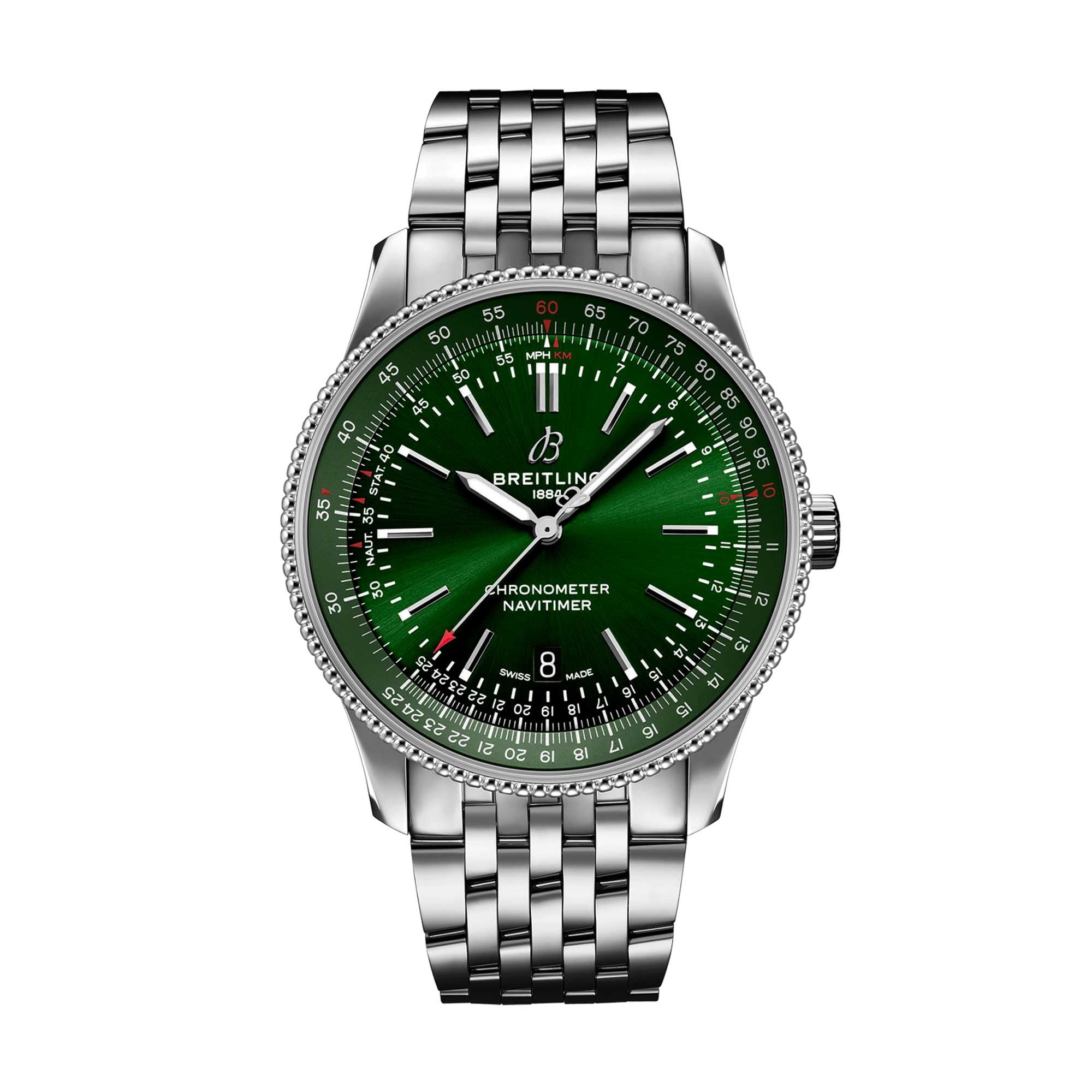 Breitling Navitimer Automatic 41 Green Dial Steel Men's Watch ...