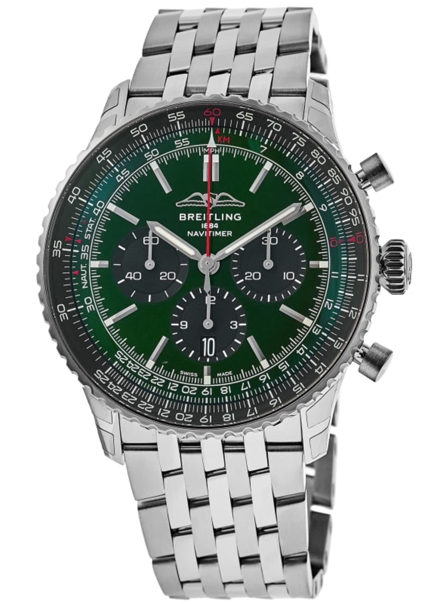 Breitling Navitimer B01 Chronograph 46 Automatic Green Dial Steel ...