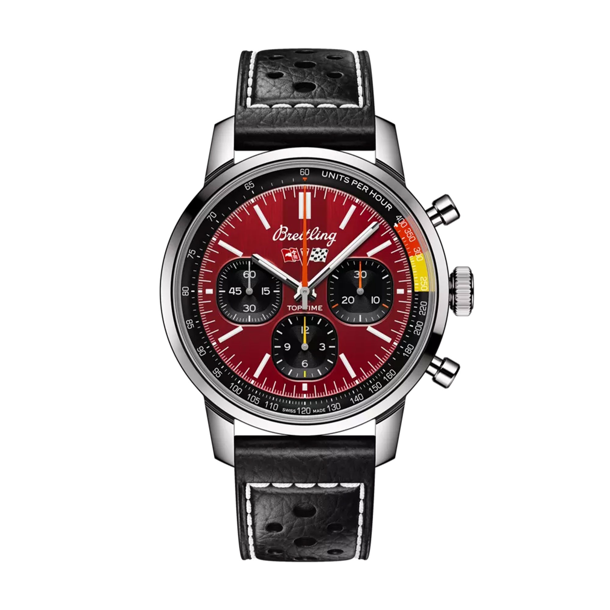 Breitling Top Time Chevrolet Corvette Automatic Burgundy Dial Leather ...