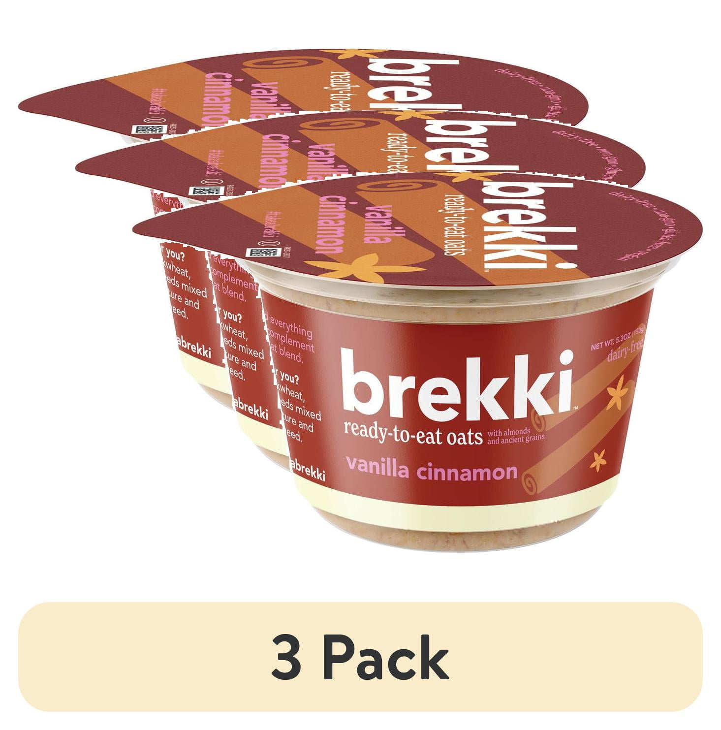 (3 pack) Brekki Gluten-Free Oovernight Oats Vanilla Cinnamon - Walmart.com