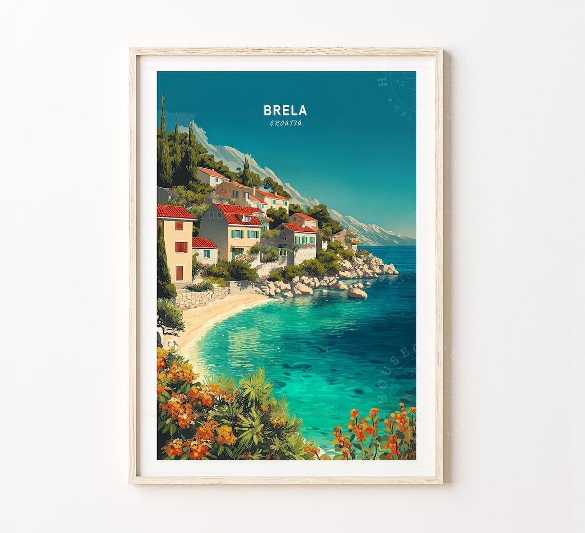 Brela Croatia Makarska Riviera Punta Rata Beach Wall Art, Stretched ...