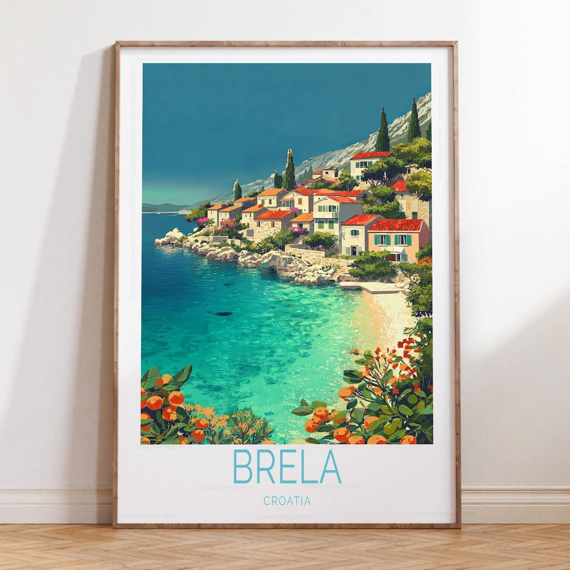 Brela Croatia Scenic Summer Vacation Print, Unframed Paper Print Size ...