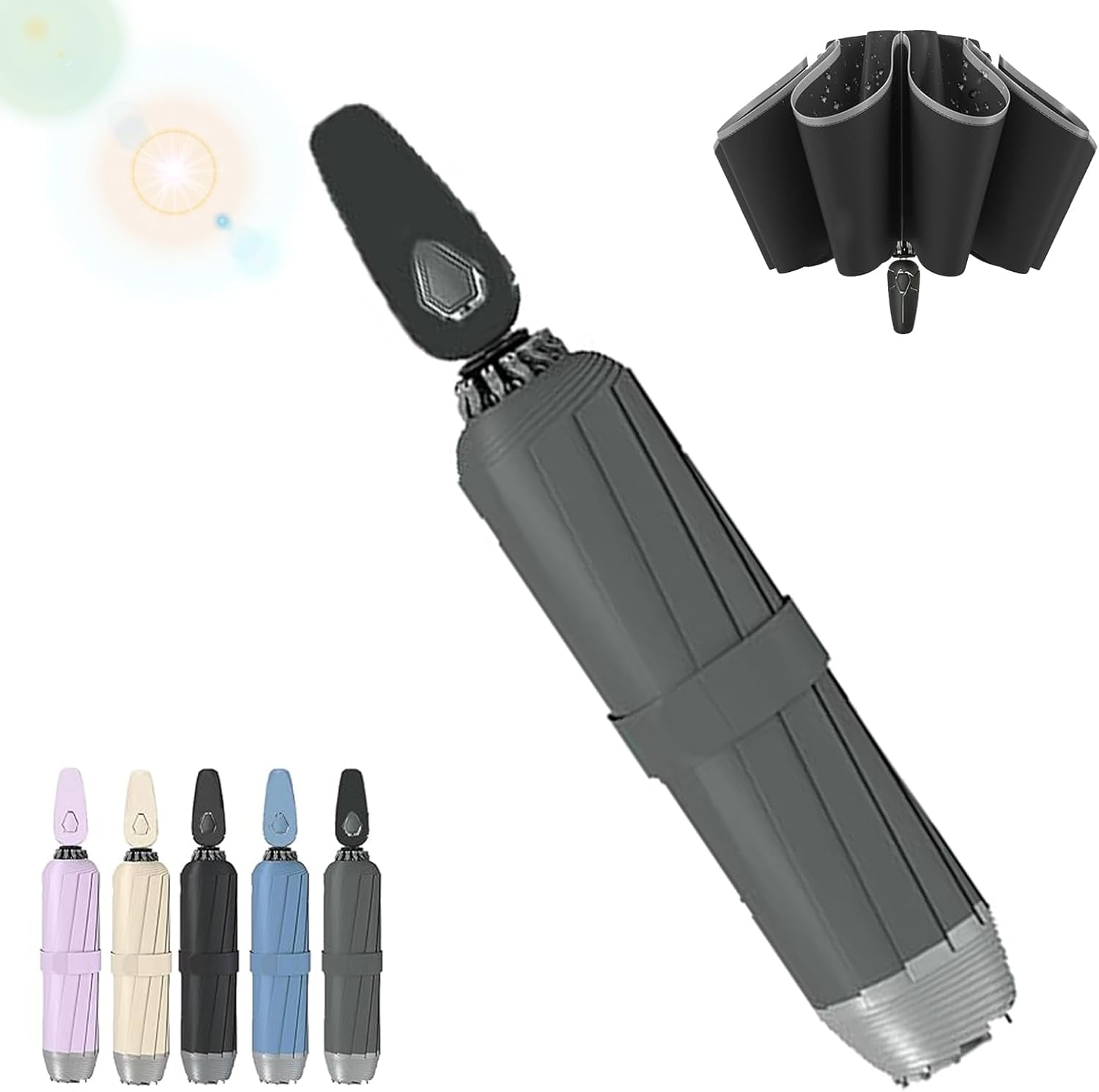 Breliio Umbrella, 12 Bones Breliio Clip Umbrella, Reflective Safety ...