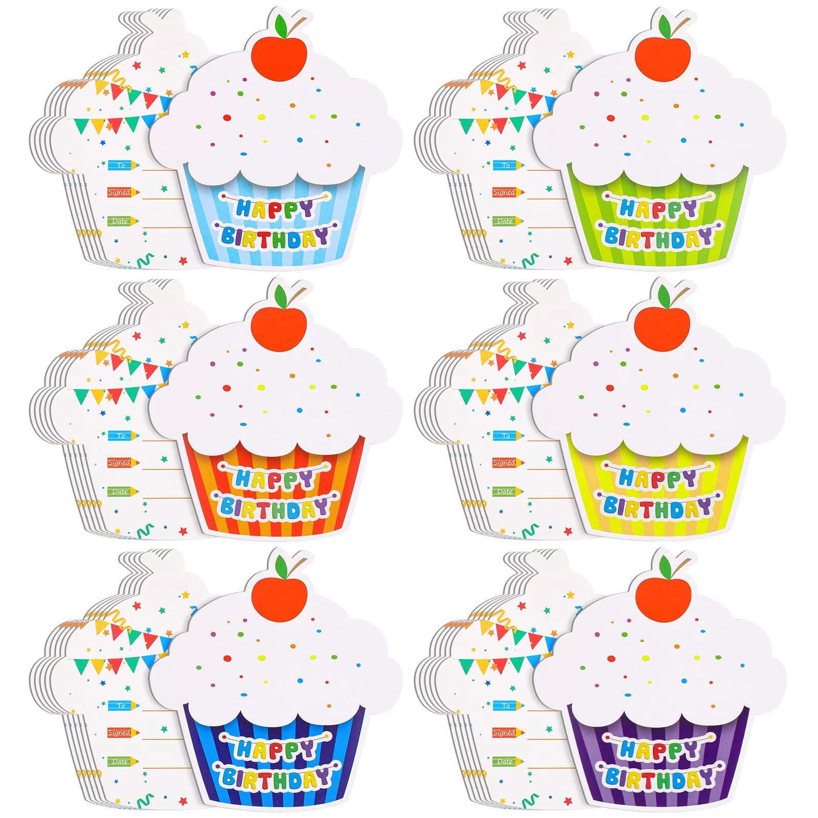 Breling 36 Pieces Happy Birthday Card SMRfor Student Happy Birthday ...