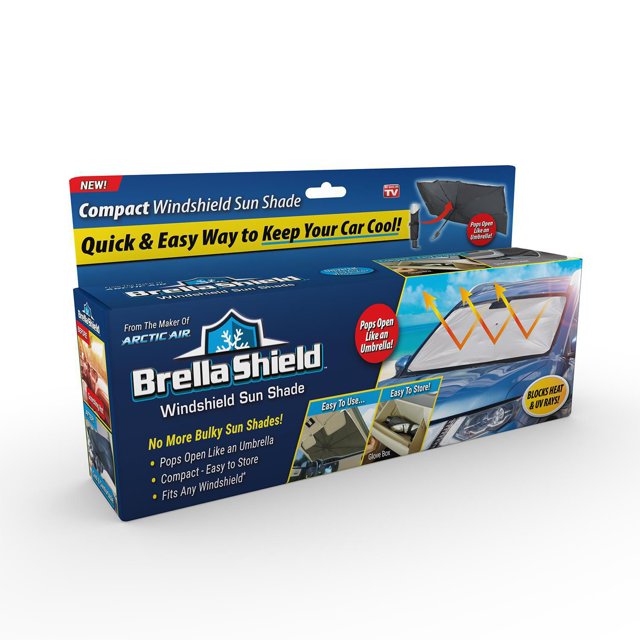 Brella Shield Windshield Sun Shade, Compact Car Shade, Fits Most ...