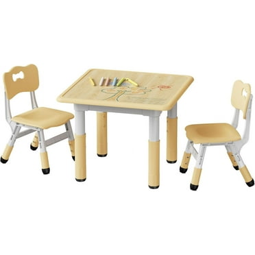 Adjustable Kids Table Chairs Set – Graffiti Desktop, Multi-Activity Height-Adjustable Toddler ...