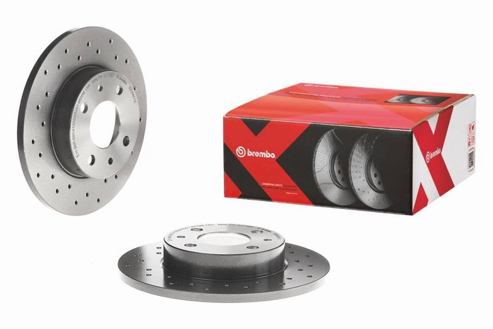 Brembo 09A3342XC02; Brake Rotor; Vented Cross Drilled; One Piece Design ...