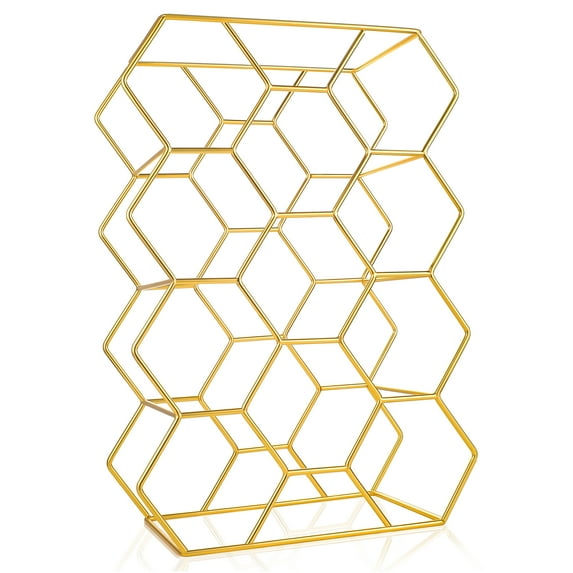Bremel Gold Hexagon Wine Rack, Bar Storage Stand for Kitchen Countertop ...