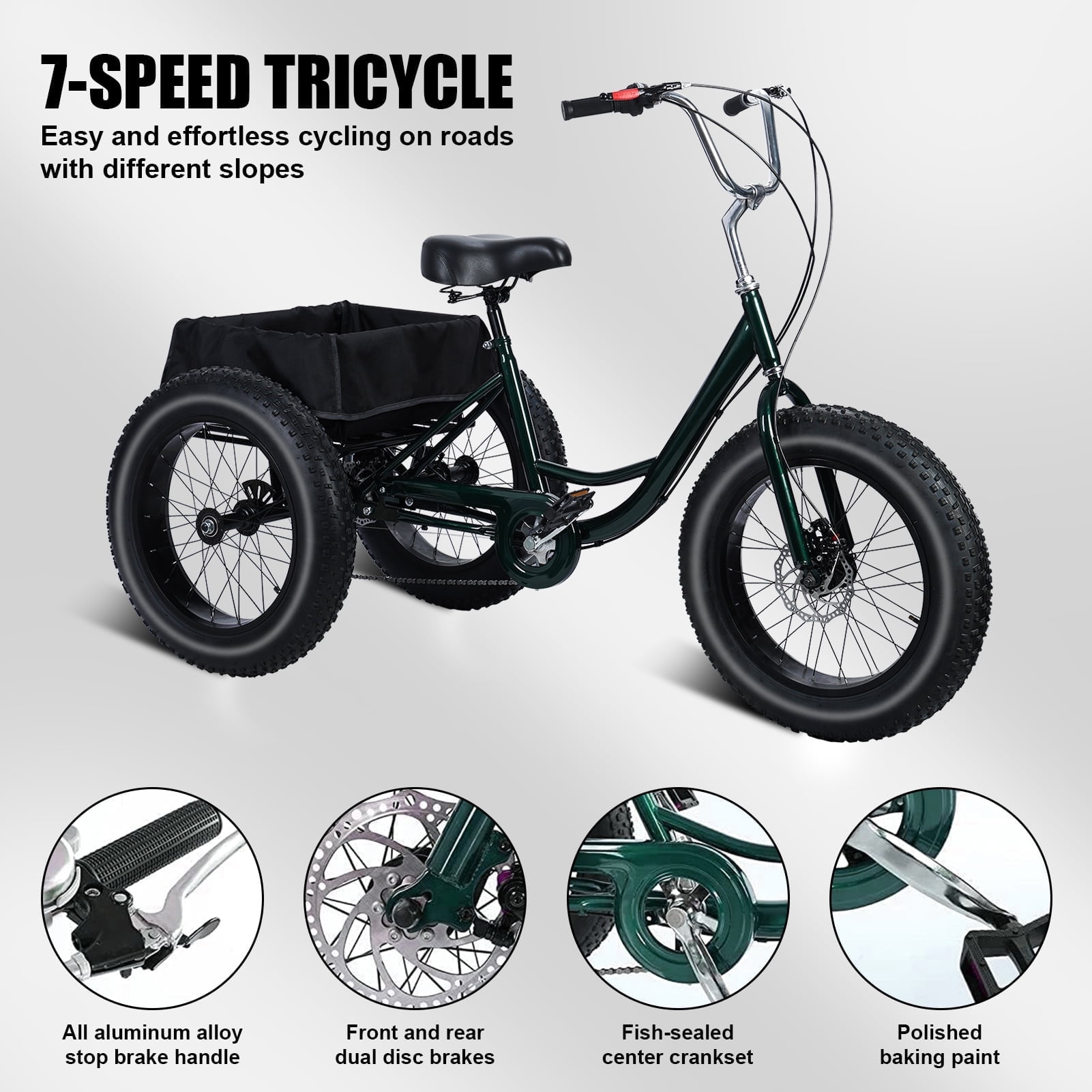 Bremoi Smooth Ride Adult Trike - 7-Speed 3-Wheel Bike for Seniors ...