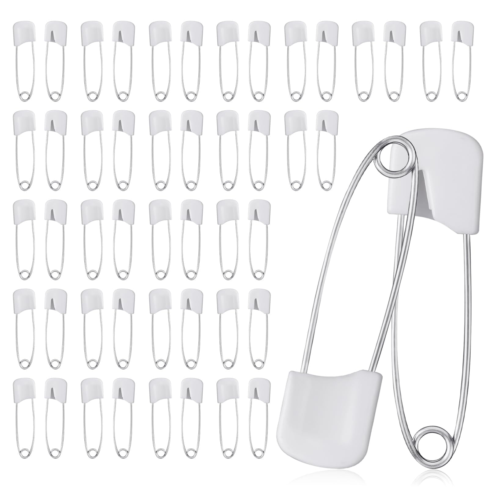 Bremorou 50 Pcs MMF7 Safety Pins 1.6 Inch Diaper Pins Plastic Safety Pin Diaper Pins for Cloth ...