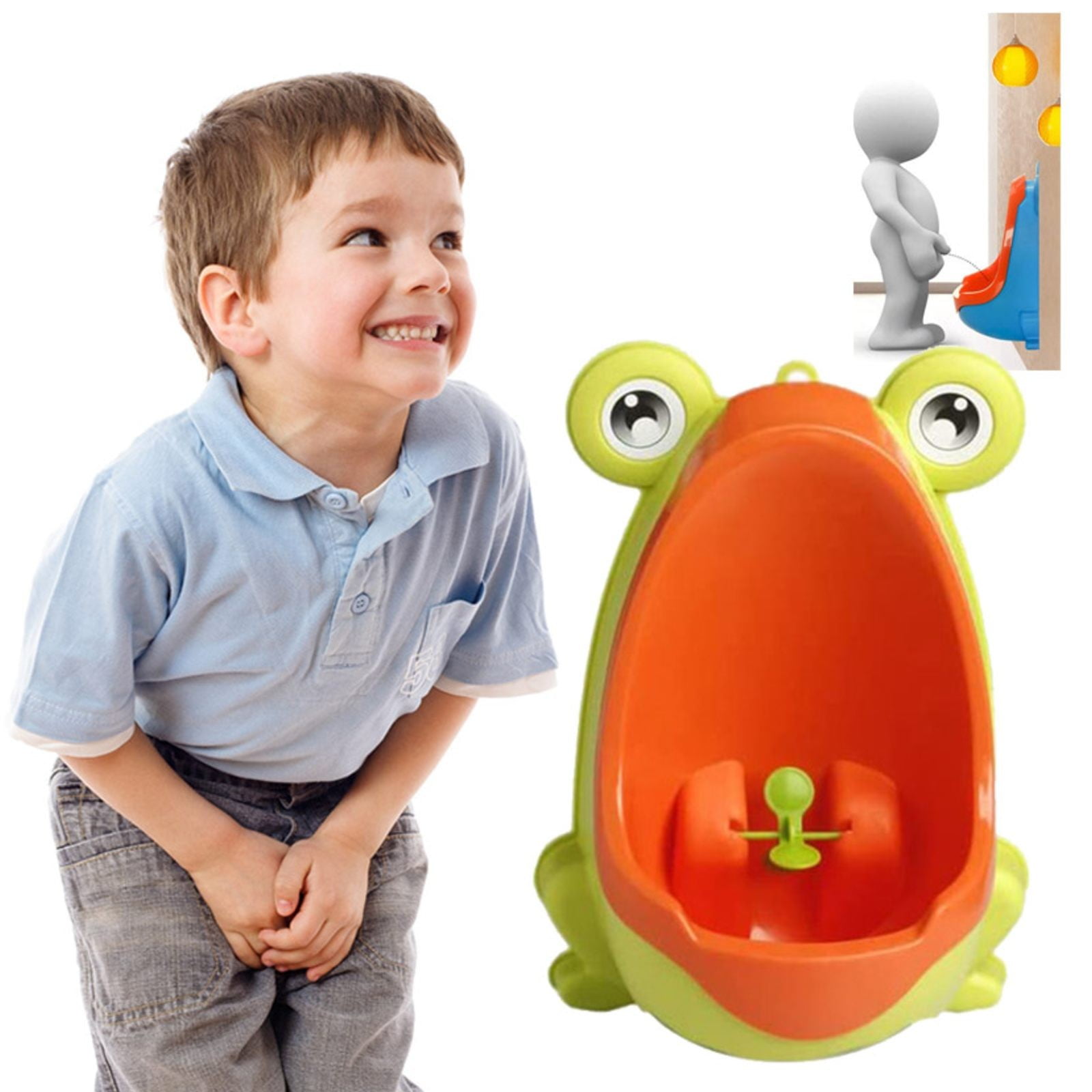 Brenberke Frog Cartoon Kids Urinal - Wall-Hung Potty Training Accessory ...