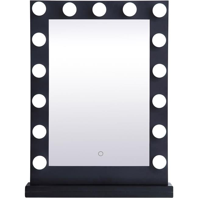 Brenda 24 by 32 in. Plug in LED 5000K Mirror, Black - Walmart.com
