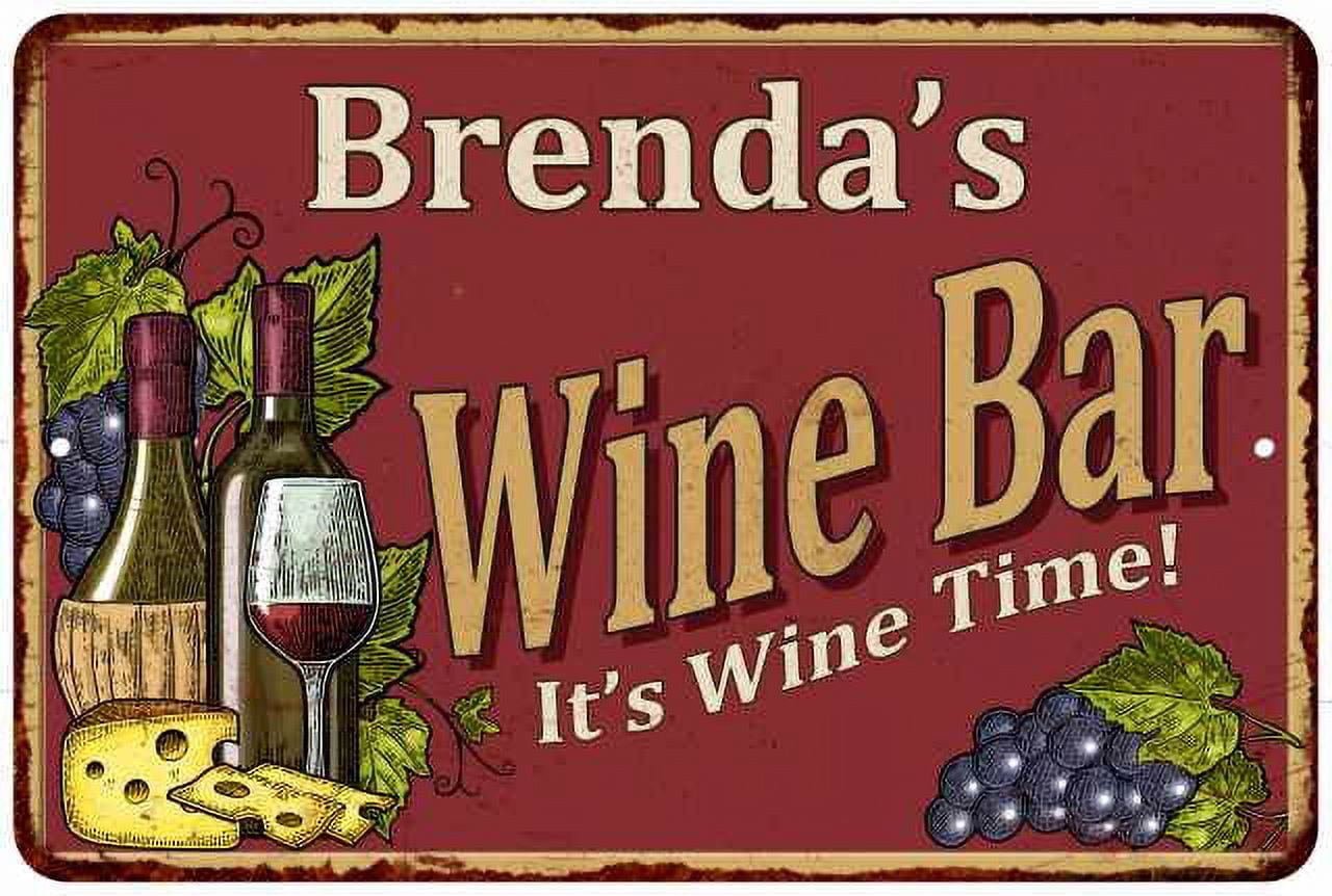 Brenda's Red Wine Bar Sign 8 x 12 High Gloss Metal 208120054032 ...