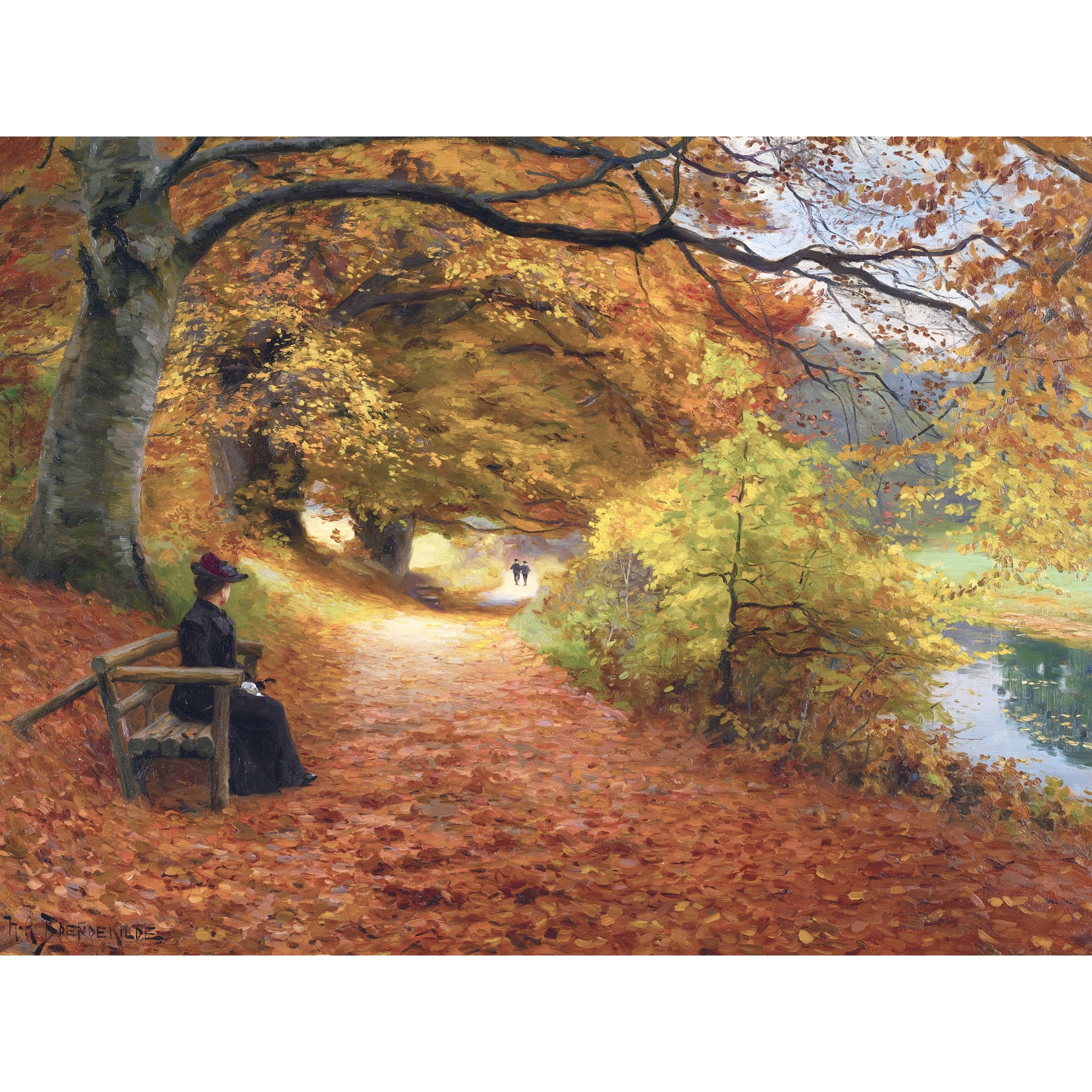 Brendekilde Wooded Path Autumn Fall Painting Extra Large Art Print Wall ...