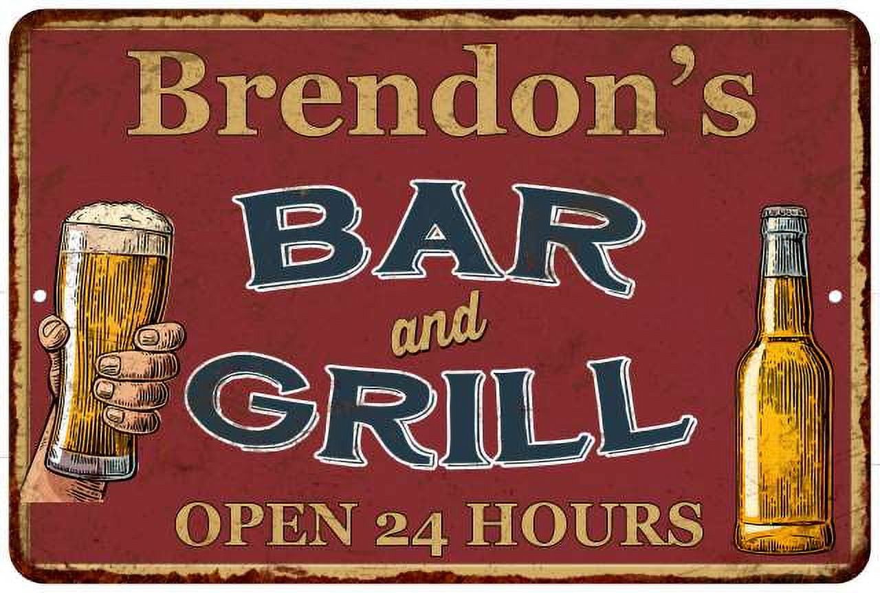 Brendon's Red Bar and Grill Rustic Sign Decor 8x12 208120045776 ...