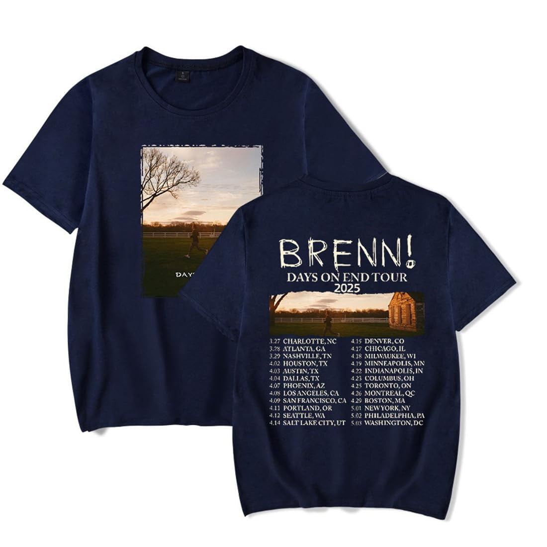Brenn Days On End Tour 2025 T-Shirt Unisex Short Sleeve Round Neck Tee ...