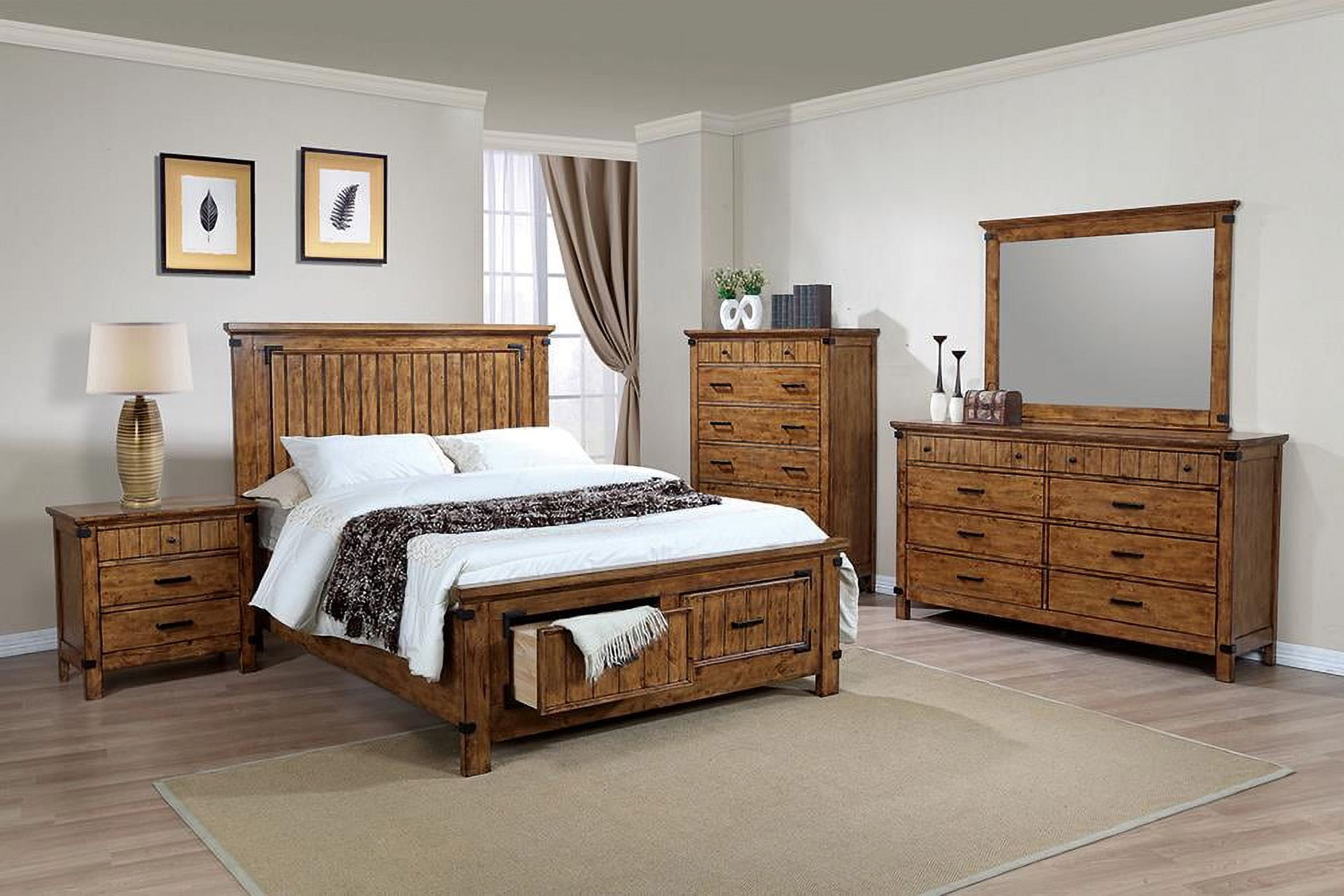 Brenner 5-Piece Bedroom Furniture Set: Queen Bed, Dresser, Night Stand ...