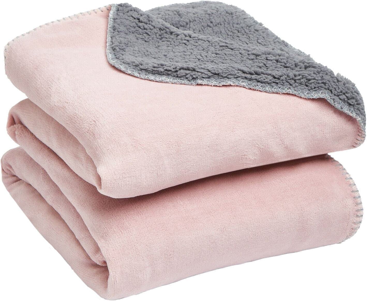 Brentfords Sherpa Flannel Fleece Bed Blanket Large Plush Fluffy Throw ...
