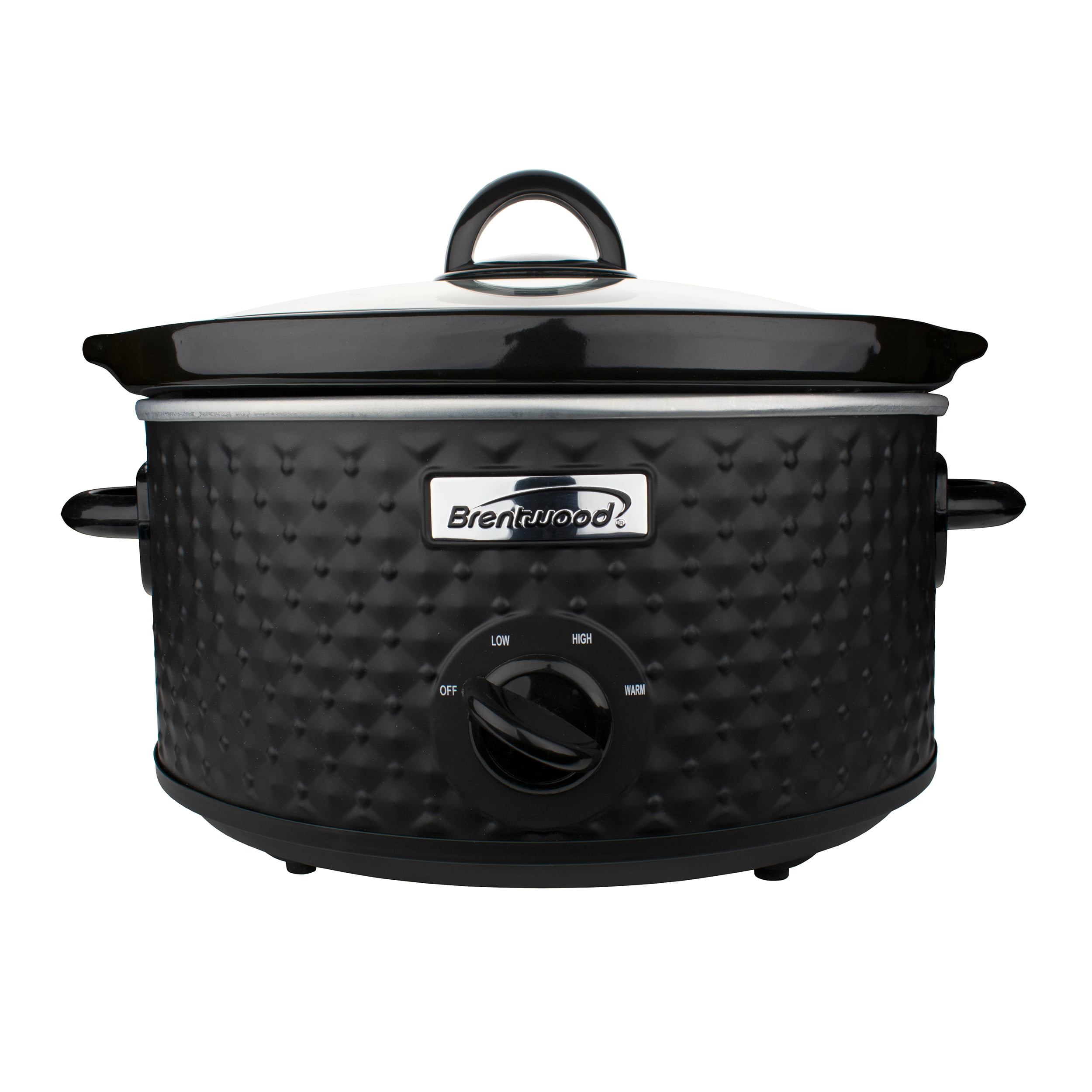Brentwood 3.5 Quart Diamond Pattern Slow Cooker in Black - Walmart.com