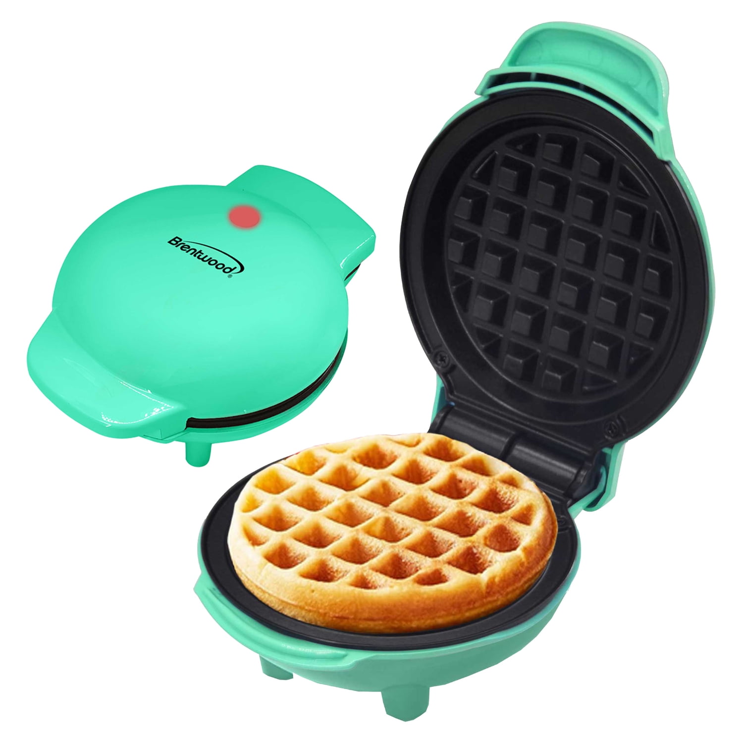 Brentwood 400W Non-Stick 5-In Mini Waffle Maker Blue for Keto Chaffles ...