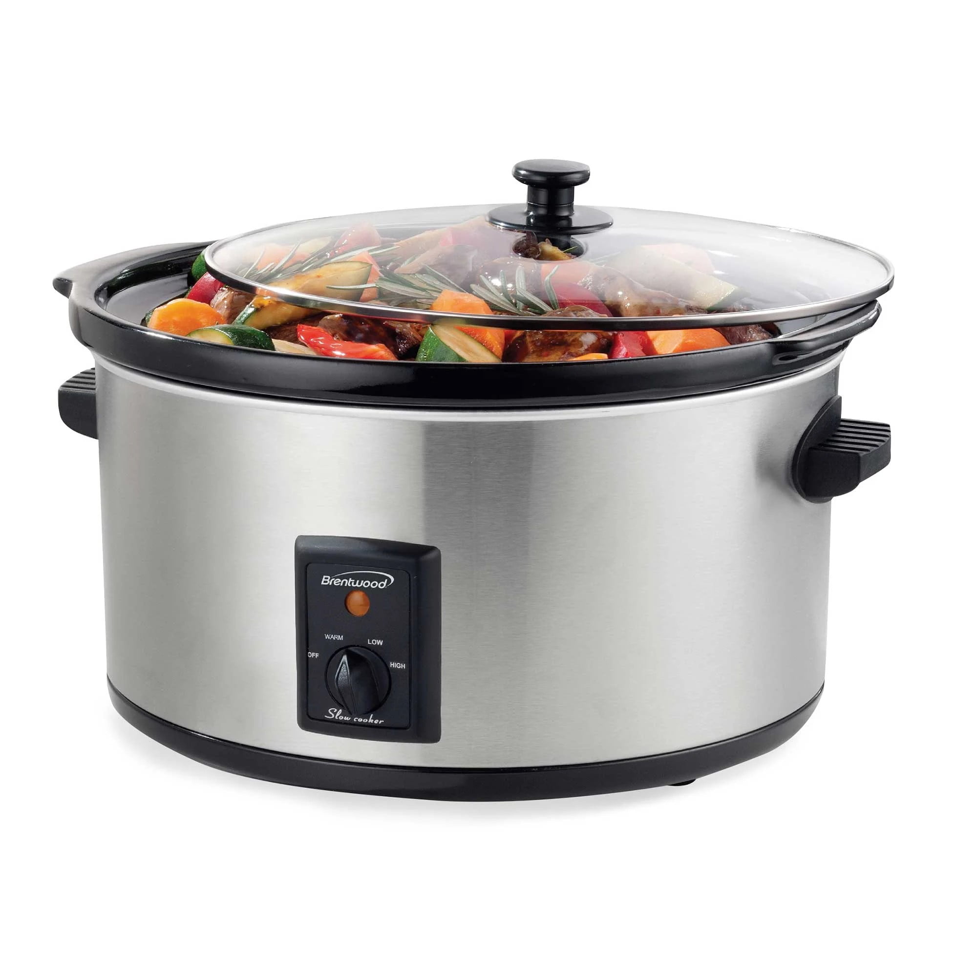 Brentwood 8 Quart Stainless Steel Slow Cooker with Removable Ceramic ...