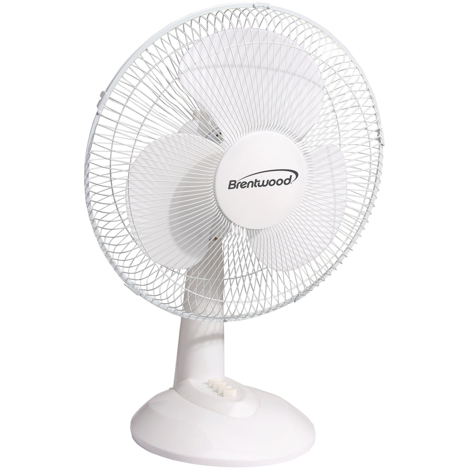 Brentwood Kool Zone 3 Speed 12" Oscillating Desk Fan, White - Walmart.com