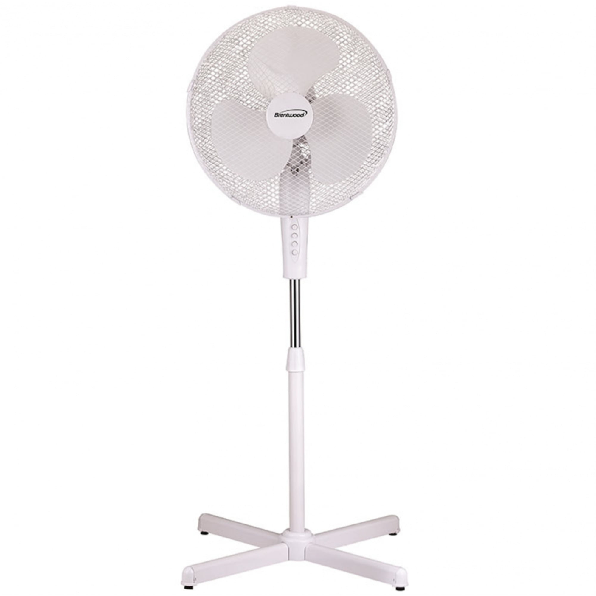Brentwood Kool Zone 3 Speed 16" Oscillating Stand Fan, White - Walmart.com