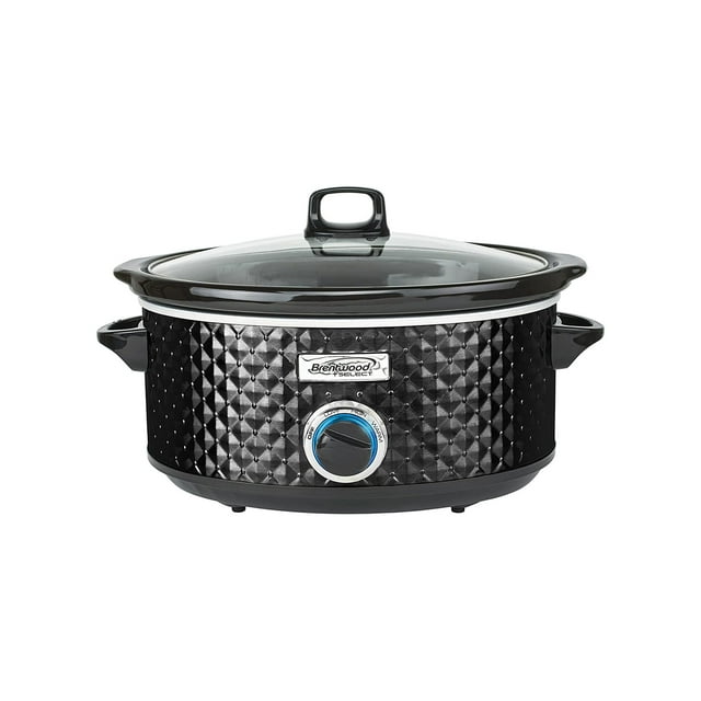 Brentwood 3.5 Qt Electric Slow Cooker Pot, Diamond Black, Compact Size ...