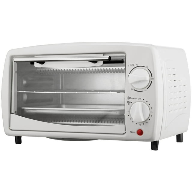 Brentwood 4-Slice Toaster Oven in White, Stainless Steel with Auto Shut ...