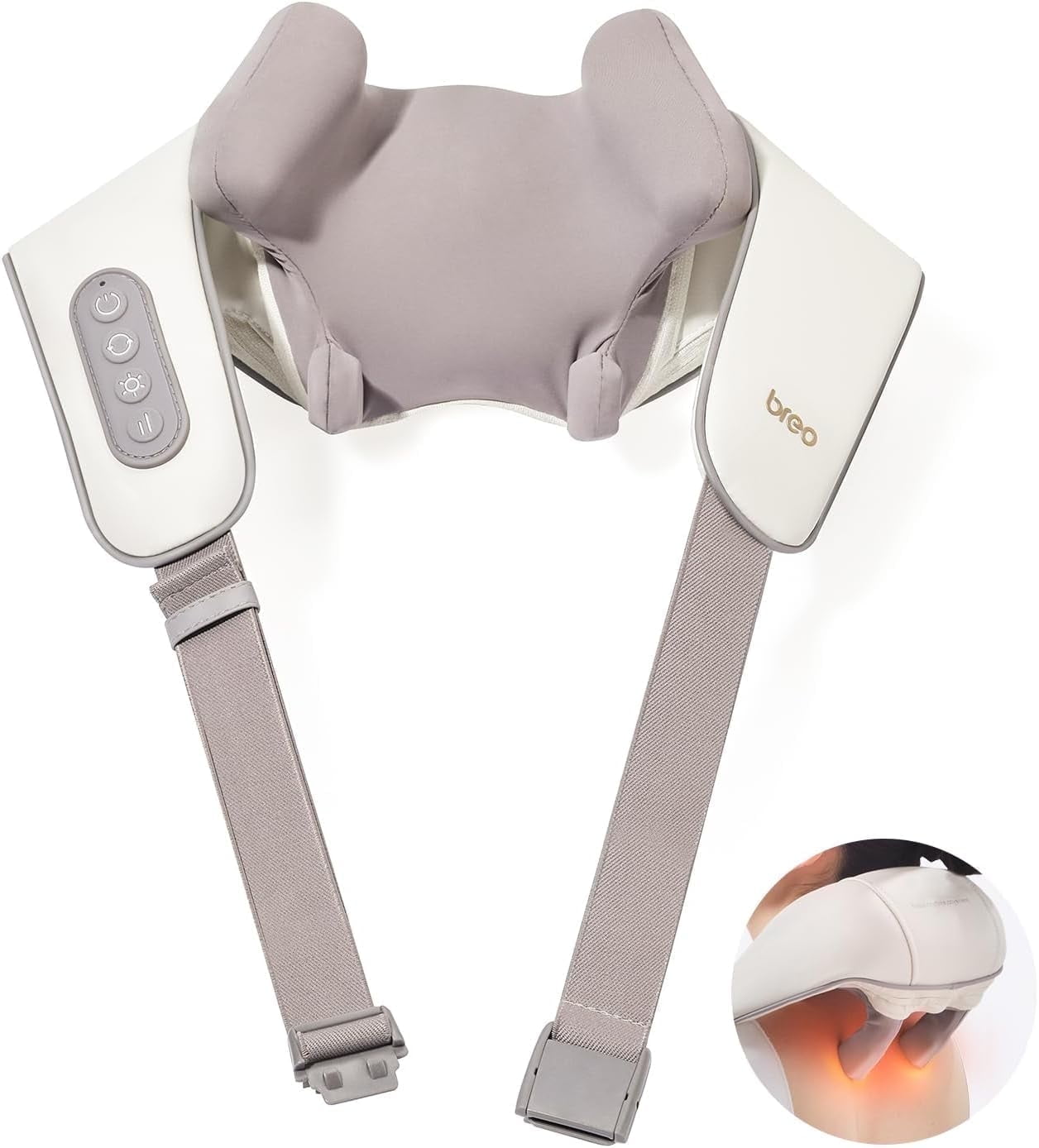 Breo Portable N5 Mini Massager- Shiatsu Neck, Shoulder with Heat for ...