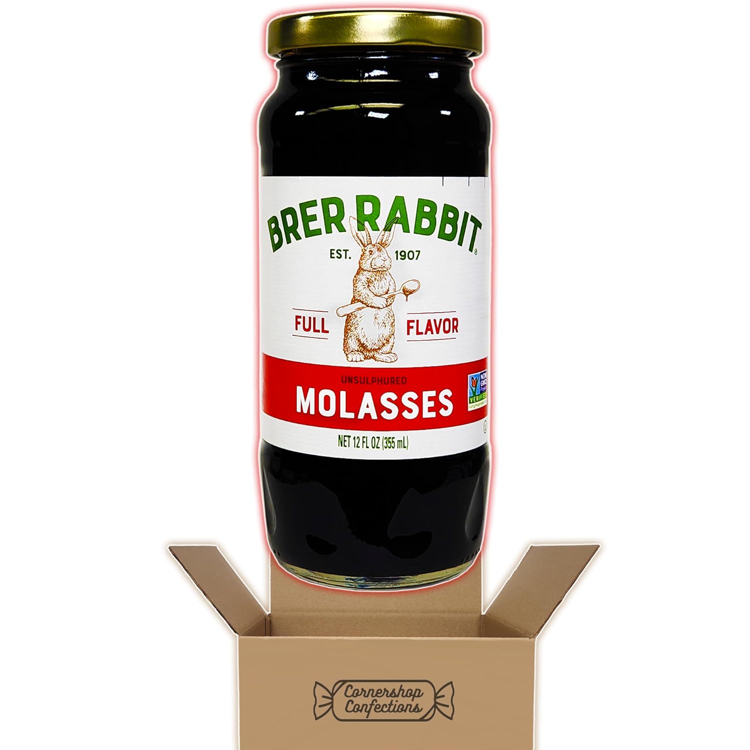 Brer Rabbit Full Flavor Molasses 12 oz Jar - 1 Individually Sealed 12 ...