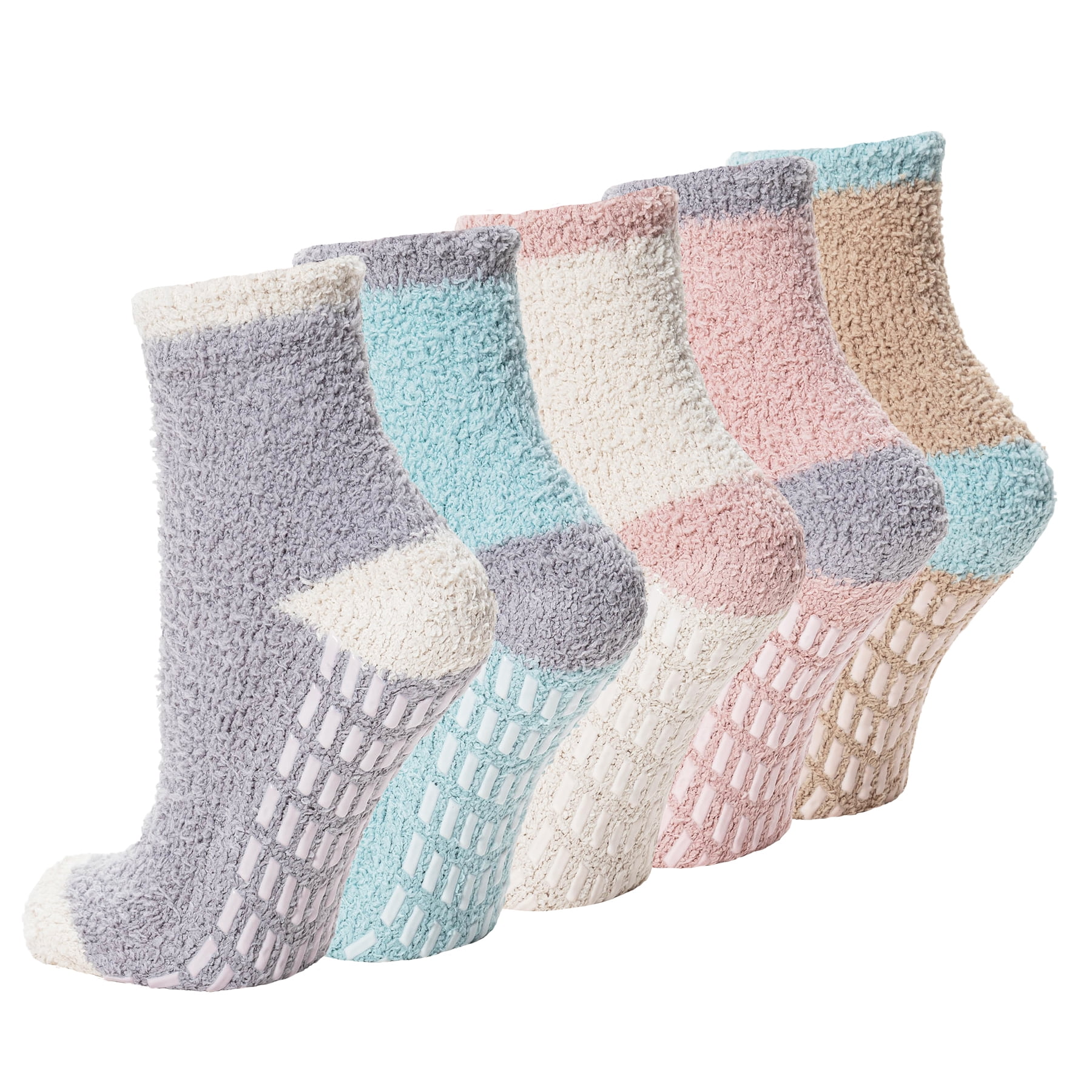 Breslatte Non-Slip Fluffy Winter Slipper Socks for Women - Soft, Comfy ...