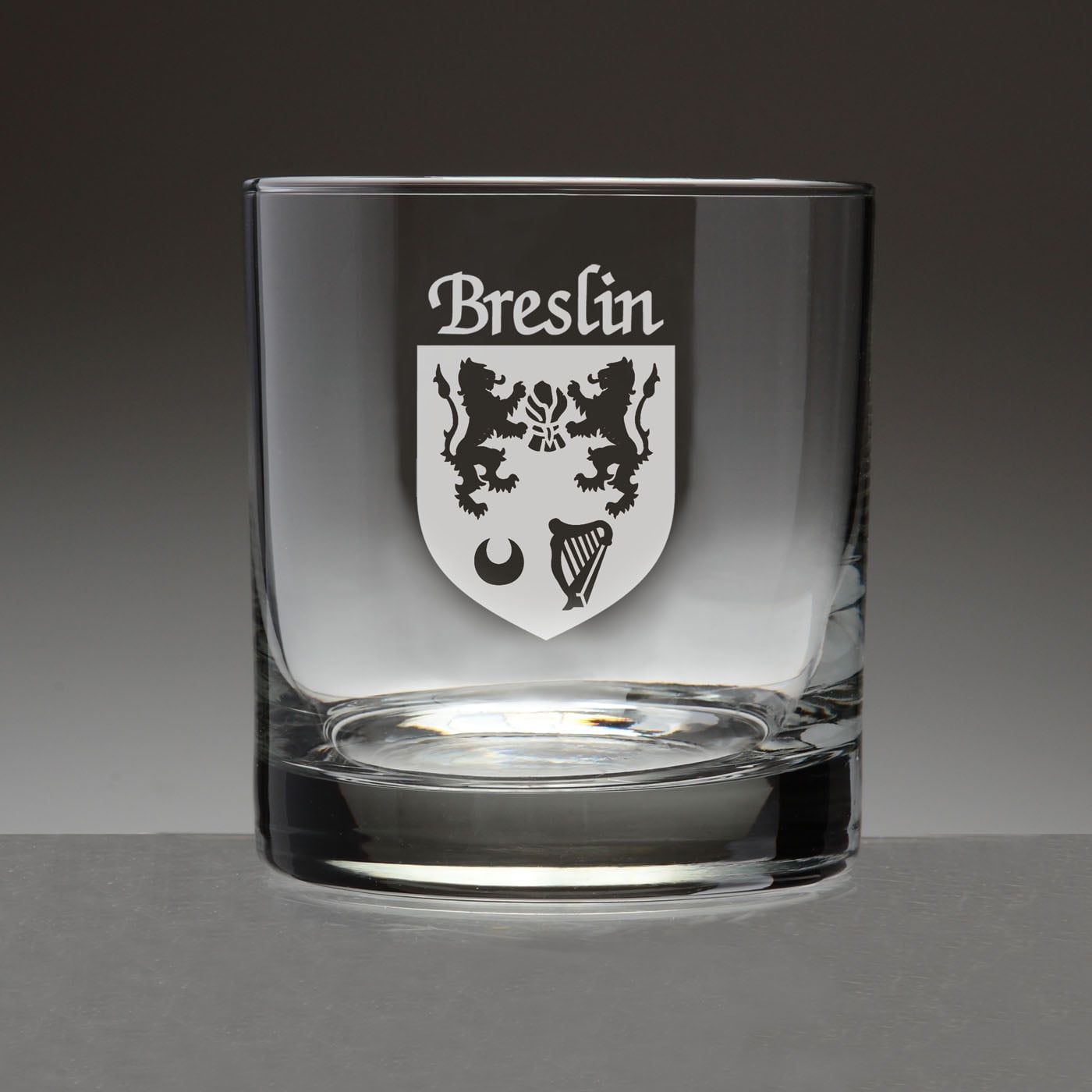 Breslin Irish Coat of Arms Tumbler Glasses - Set of 4 (Sand Etched ...