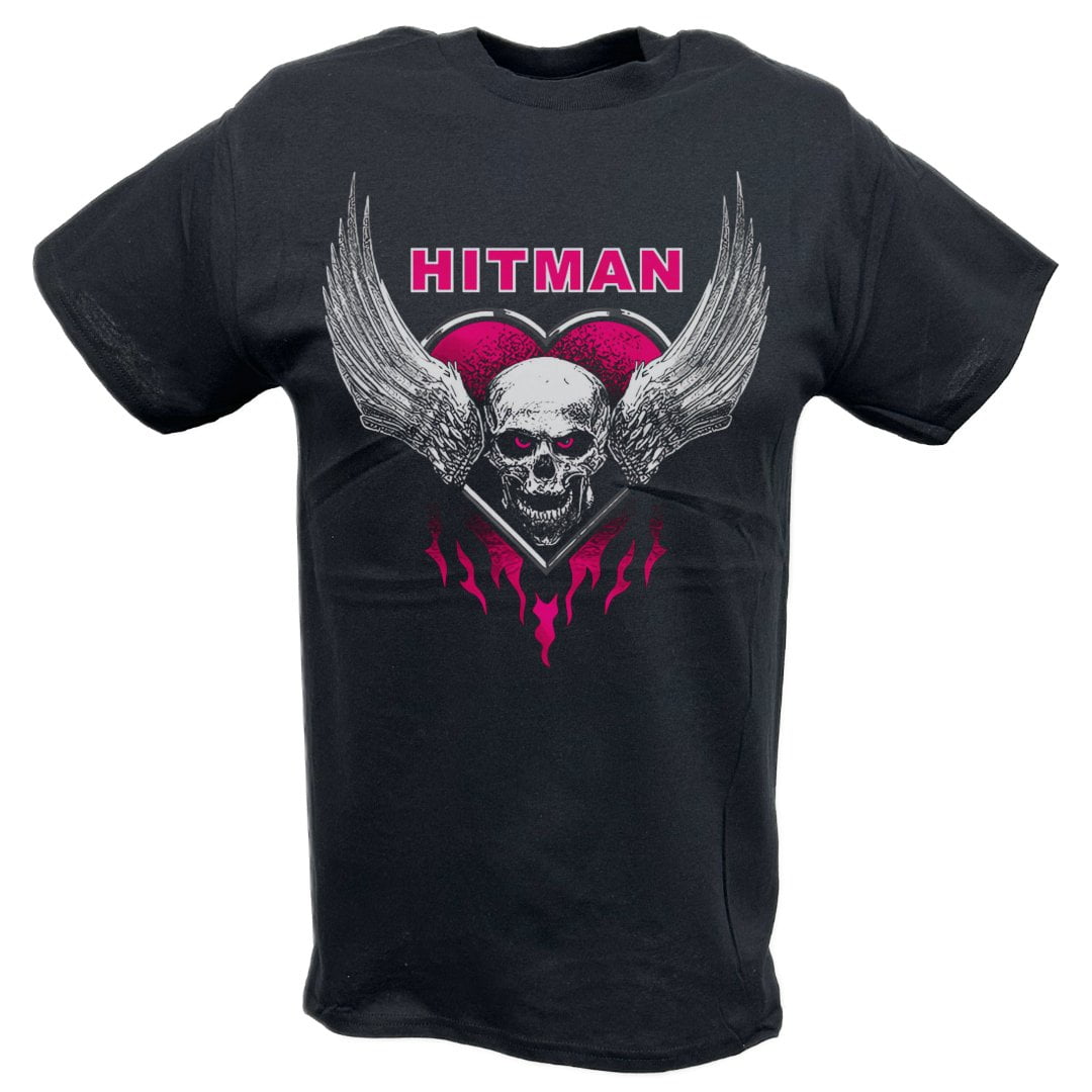 Bret Hart Hitman Winged Skulls Pink Eyes T-shirt - Walmart.com