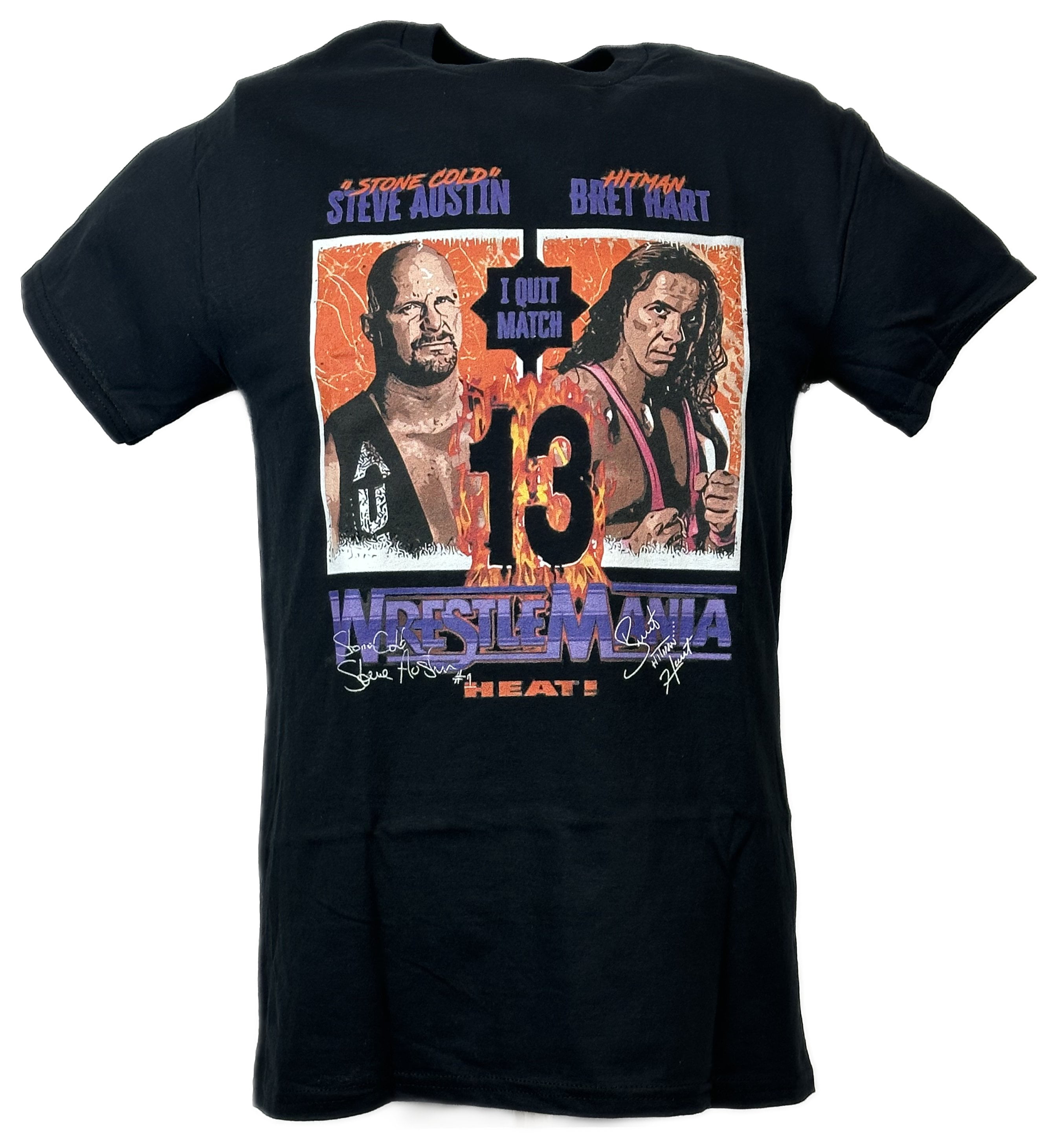 Bret Hart vs Steve Austin Wrestlemania 13 Black T-shirt - Walmart.com