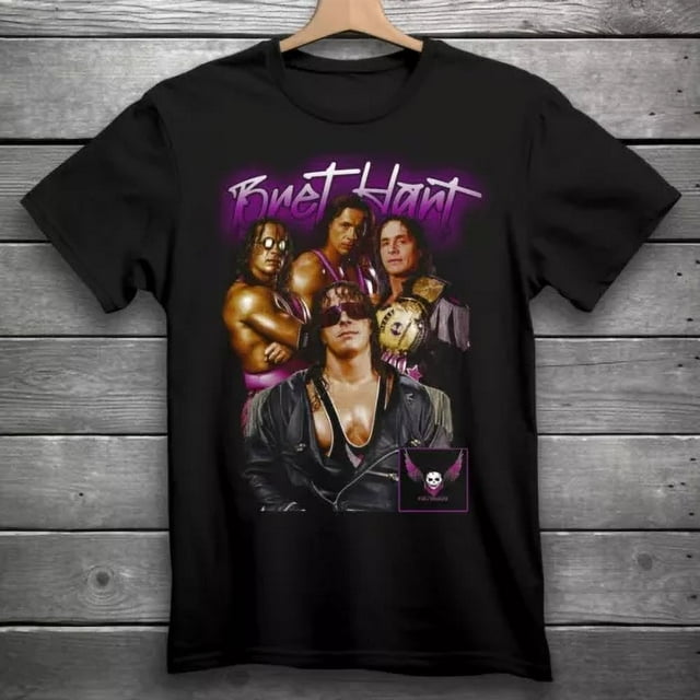 Bret The Hitman Hart Wrestling T-Shirt Black S-5XL Hot Trending Shirt ...