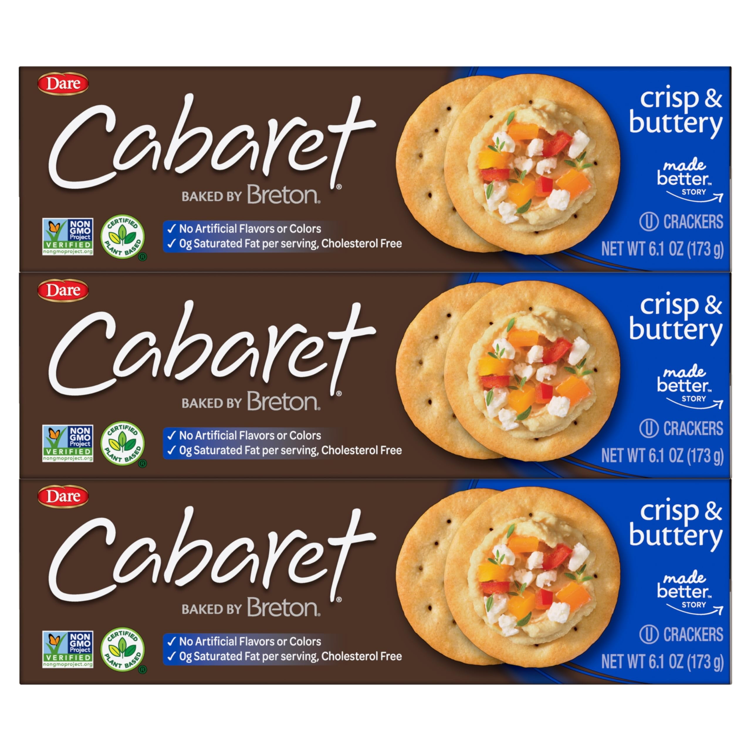 Breton Crackers, Cabaret Crisp and HYZ01 Buttery, Pack of 3 - Walmart.com