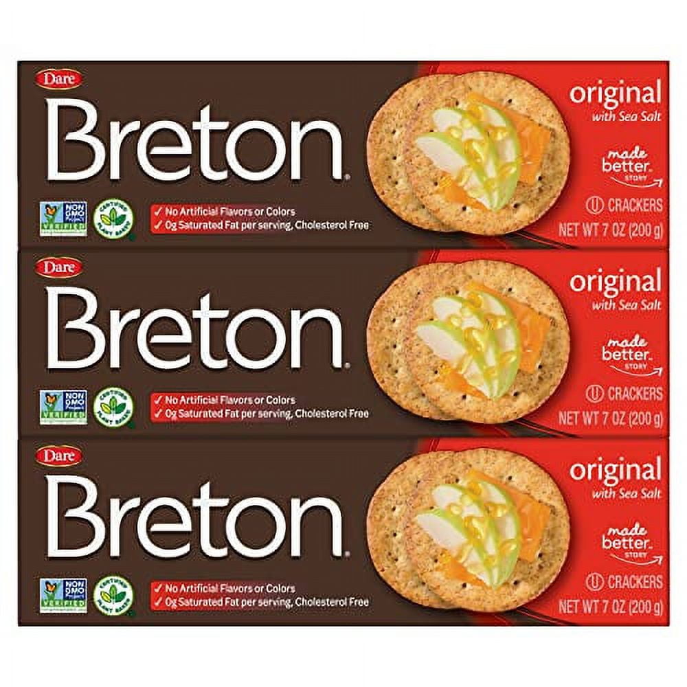 Breton Original Crackers, 7 Ounce, Pack of 3, Non-GMO, Kosher, No ...