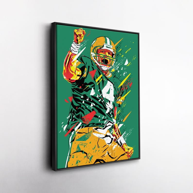 Brett Favre - Vintage Power Pop Art Poster Style Gritty Game Energy ...