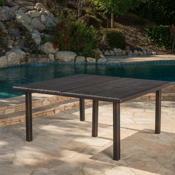 Brett Outdoor 64 Inch Wicker Square Dining Table, Multibrown - Walmart.com